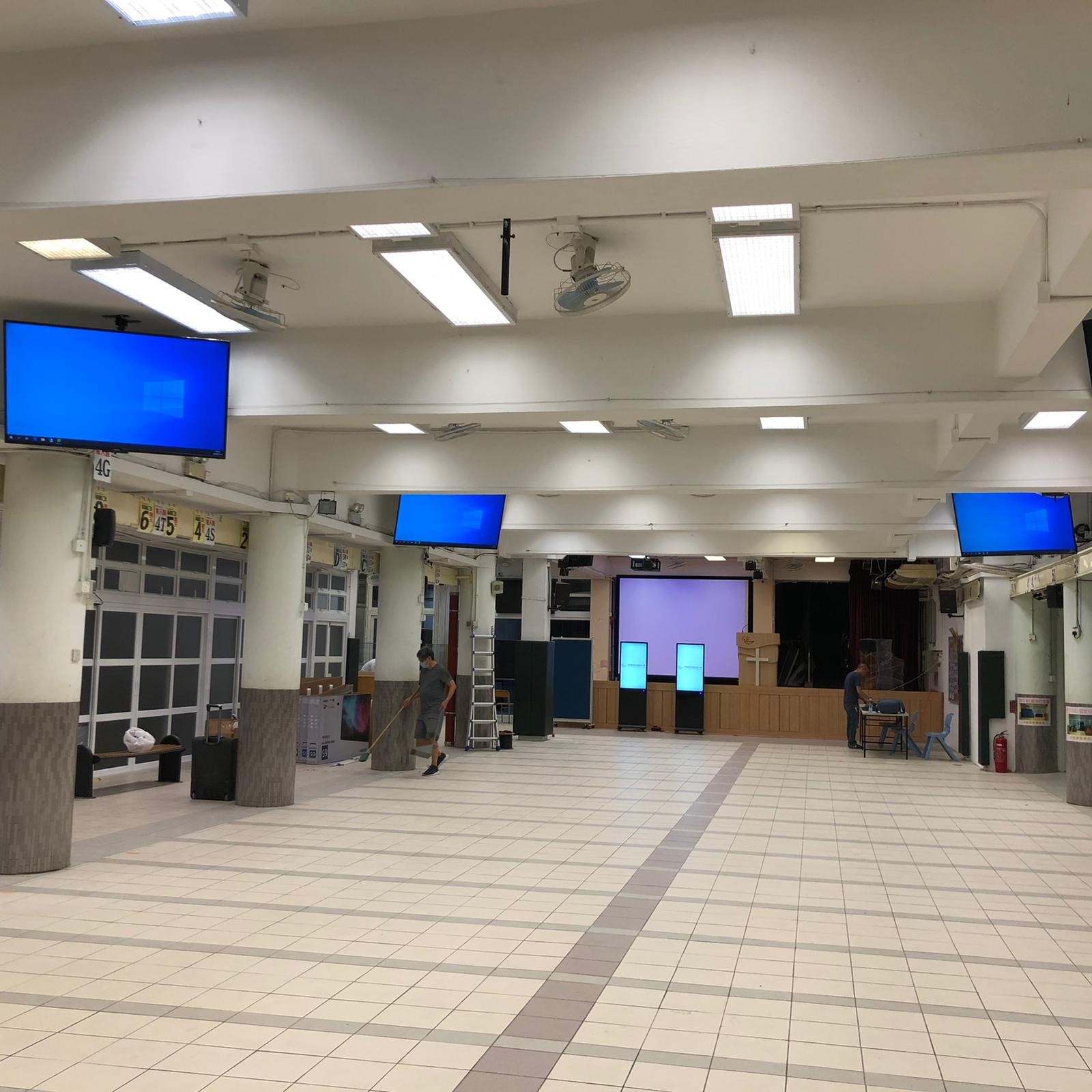 有蓋操場LED Wall及電視安裝設計示範｜Contex Digital 香港